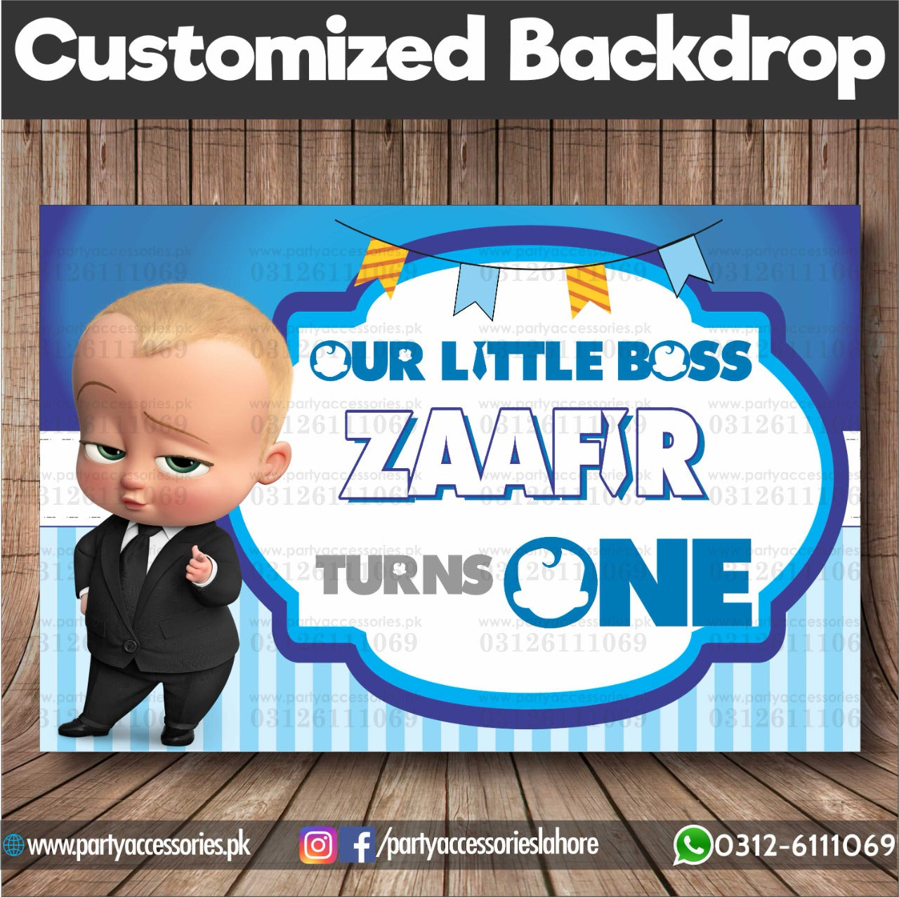 Boss Baby Birthday Backdrop | 100% Customizable Decorations ...