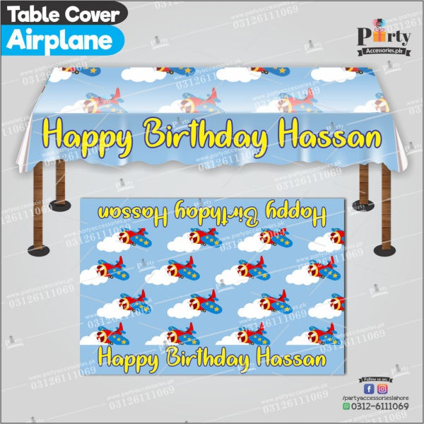Customized Air Plane Theme Birthday table top sheet – PartyAccessories ...