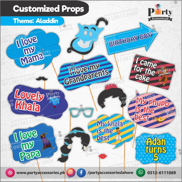 Customized props set for Aladdin Princess theme birthday party ...