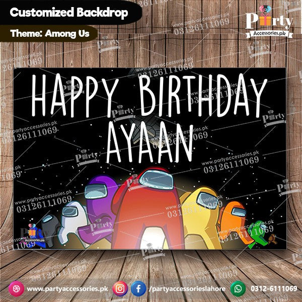 Among Us Party Backdrop: 5 Star Party Decoration for Birthdays ...