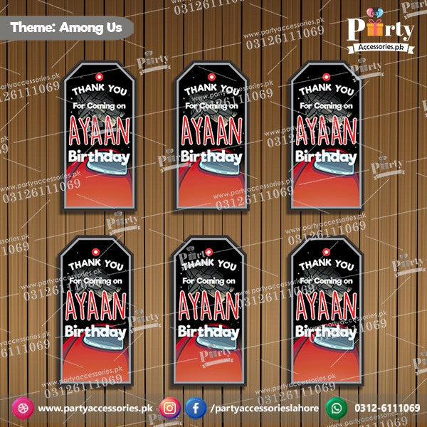 Among Us Gift Tags: Pack of 6 Customizable Tags | Add Fun to Presents ...