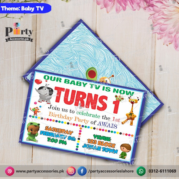 Customized Baby TV theme Party Invitation Cards for birthday parties ...
