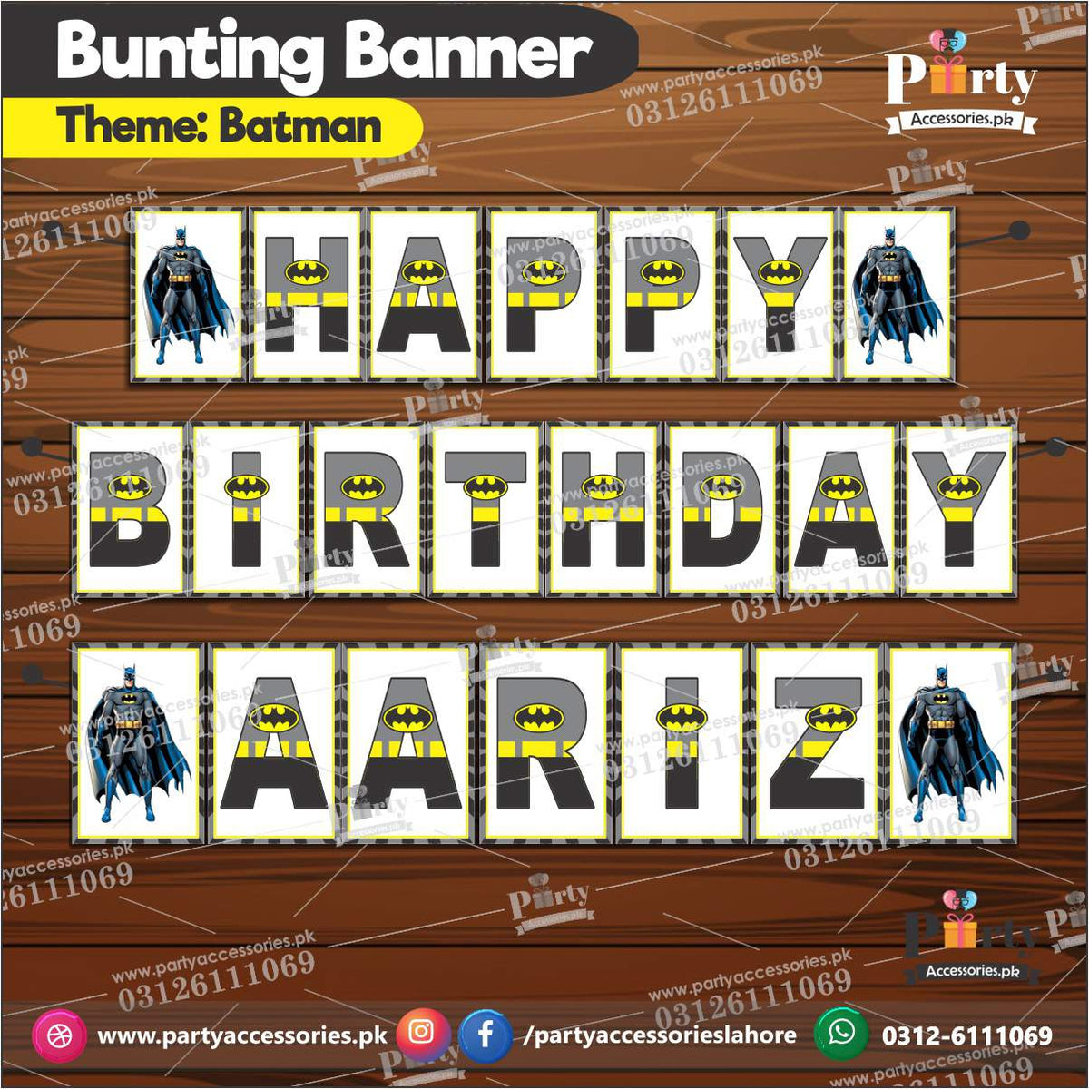 Batman Birthday Banner - Custom Name Design | Party Wall Decoration ...
