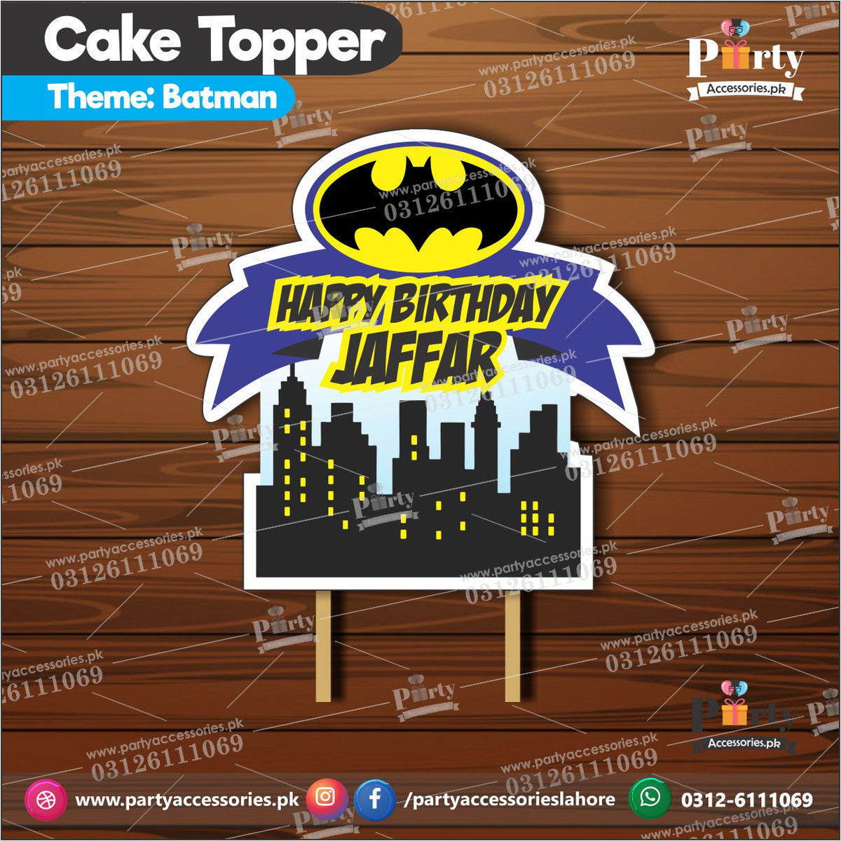 Batman Cake Topper | Custom Party Decoration | 24-Hour Shipping ...