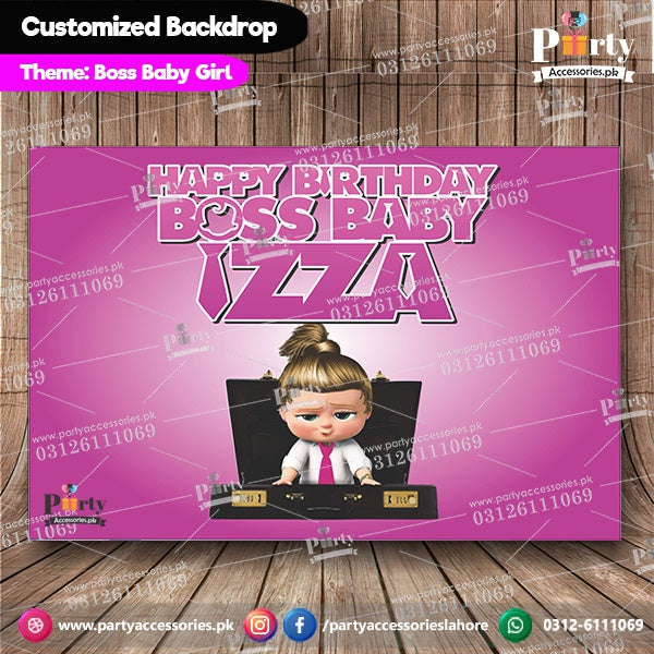 Boss Baby Stacy Birthday Party Backdrop | 100% Customizable ...
