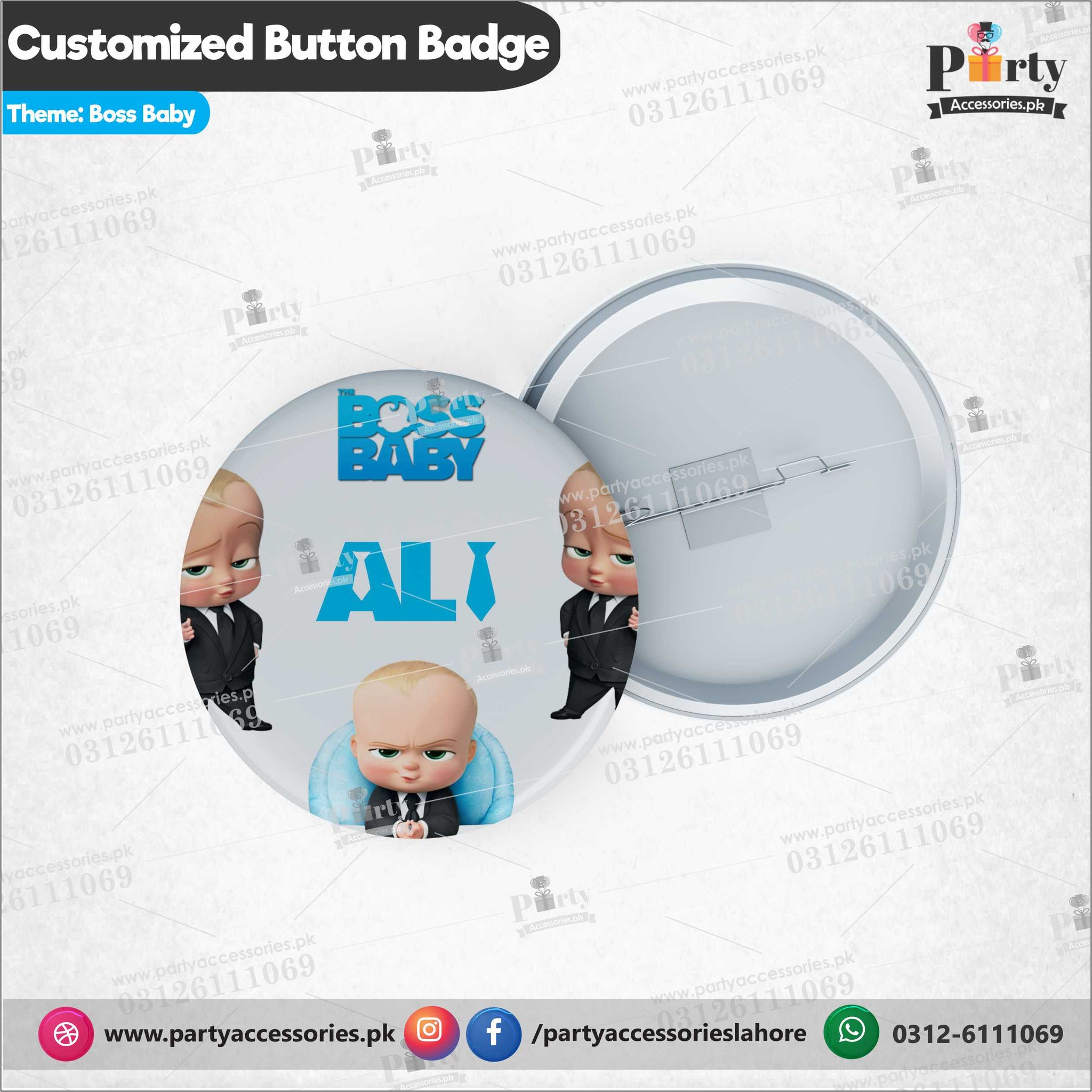 Boss Baby Button Badges: 100% Customizable Party Accessories ...