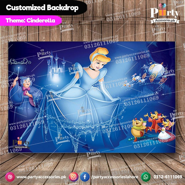 Cinderella Birthday Backdrop: 100% Customizable Party Decoration ...