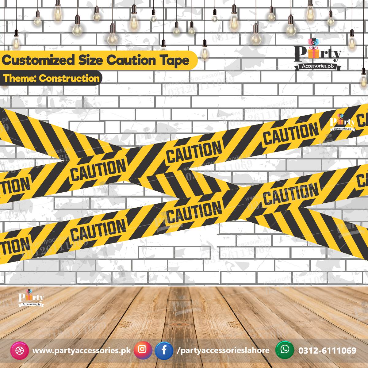 Construction theme birthday Party decorations 30 feet Caution tape ...