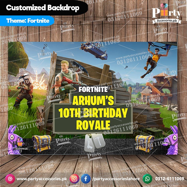 Fortnite Birthday Party Backdrop | Custom Gaming Background Decoration ...