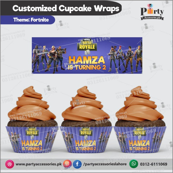 Fortnite-Themed Customized Cupcake Wraps for Party Decor (8 pcs ...