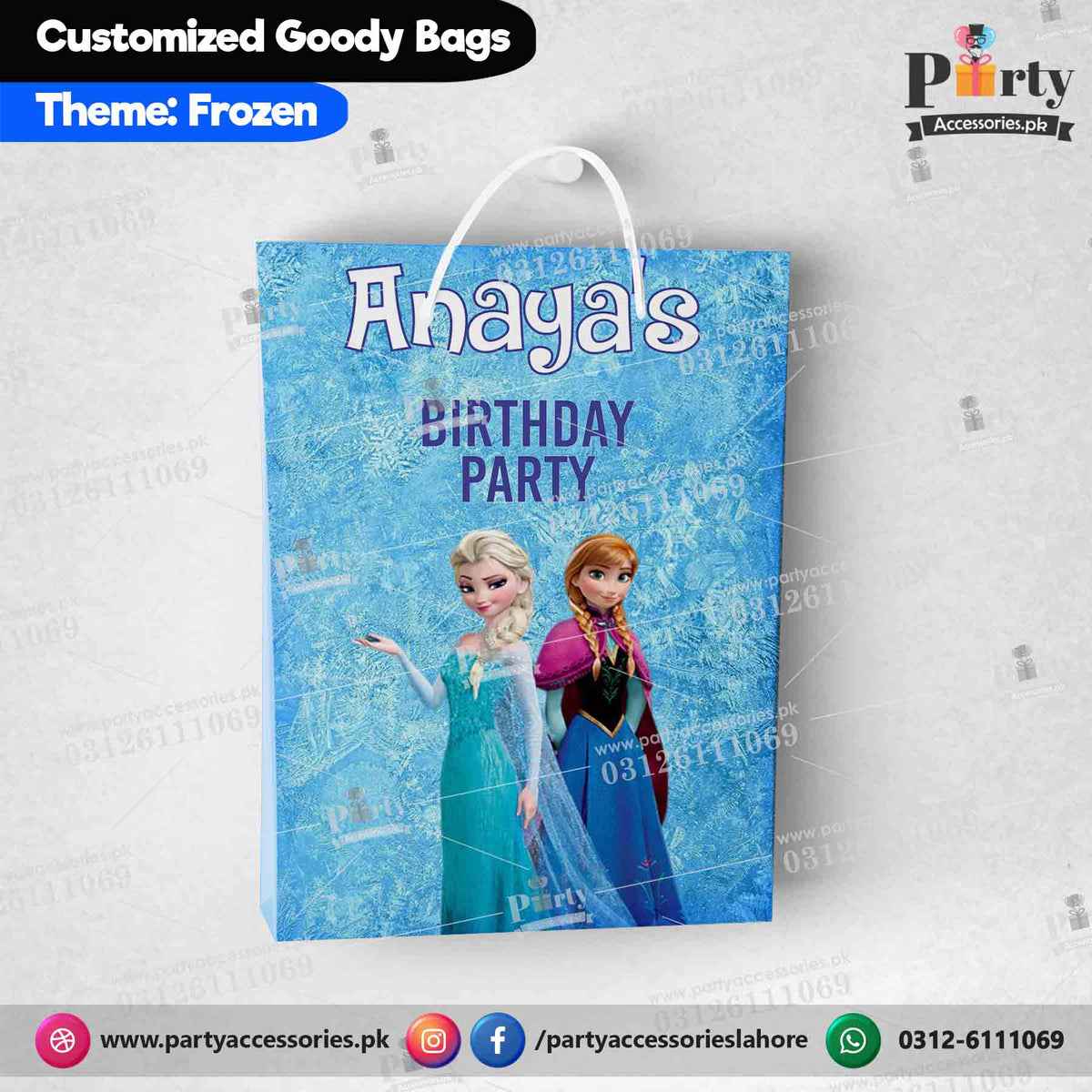 Frozen Elsa Goody Bags: 6-Pack Customized Party Favors ...