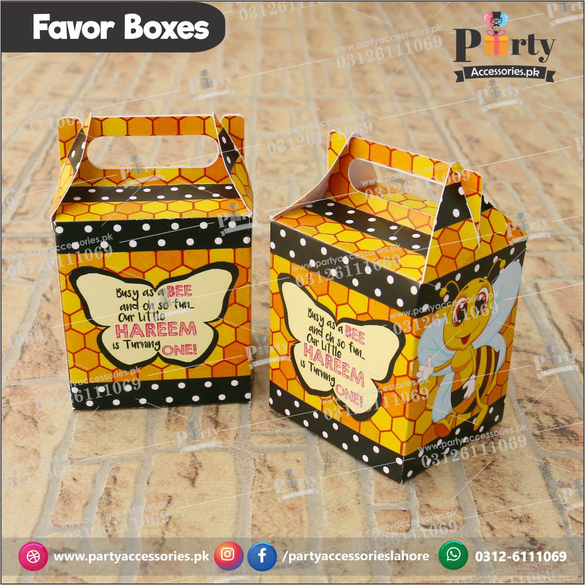 Customized Honey bee theme Favor / Goody Boxes – PartyAccessories.com.pk