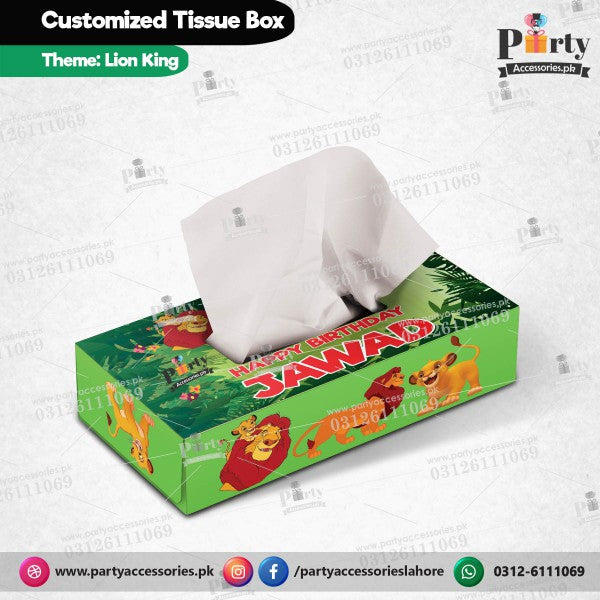 Lion King theme birthday table Decoration | Customized Tissue Box ...
