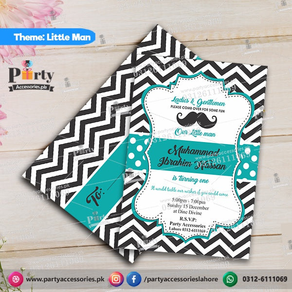 Customized Little Man theme Party Invitation Cards – PartyAccessories ...