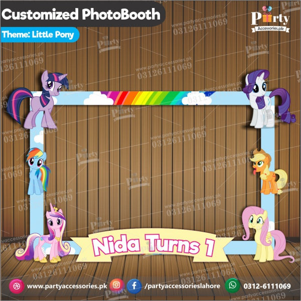 Customized Photo Booth / selfie frame for Little Pony theme party ...