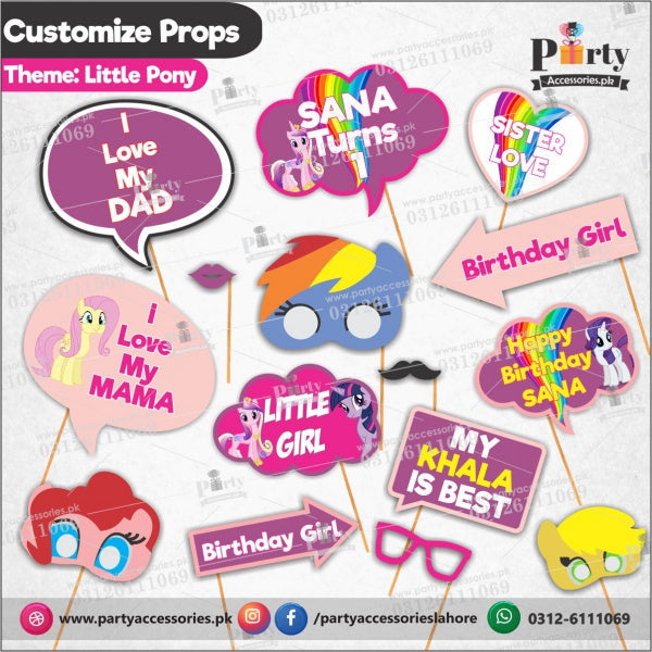 Customized props set for Little Pony theme birthday party ...