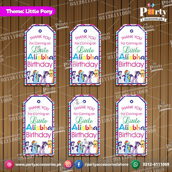 Customized Gift / Thank you tags in Little Pony theme ...