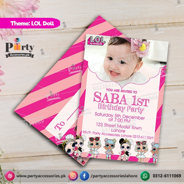 LOL Dolls Theme Customized Invitation Cards for Birthday Party ...