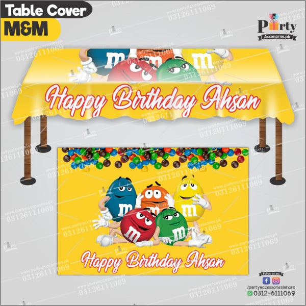 Customized M&M Theme Birthday table top sheet – PartyAccessories.com.pk
