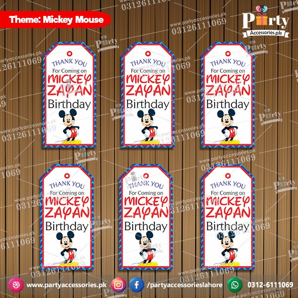 Mickey Mouse Thank You Tags Mickey Mouse On The Go Happy Birthday