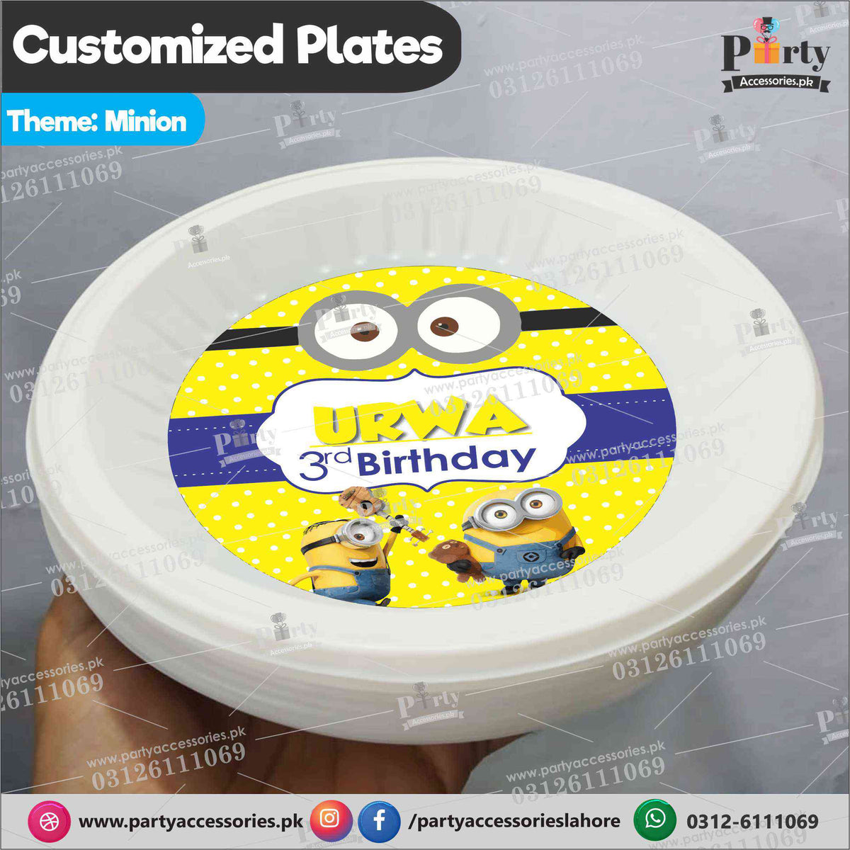 Minion theme party | Customized disposable Paper Plates ...