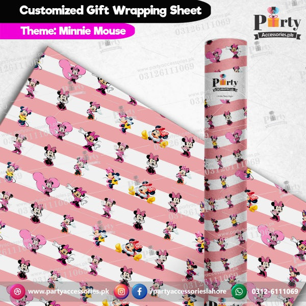 Minnie Mouse Theme Gift Wrapping Sheets for Birthday Decoration ...