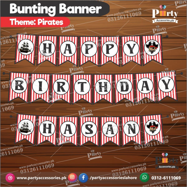 Customized The Pirates theme Birthday Bunting Banner for Birthday ...