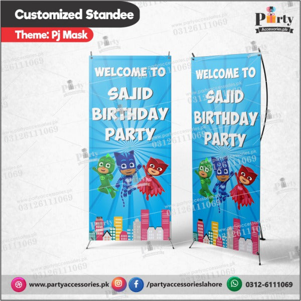PJ Mask Theme Birthday Party decor Customized Welcome Standee ...