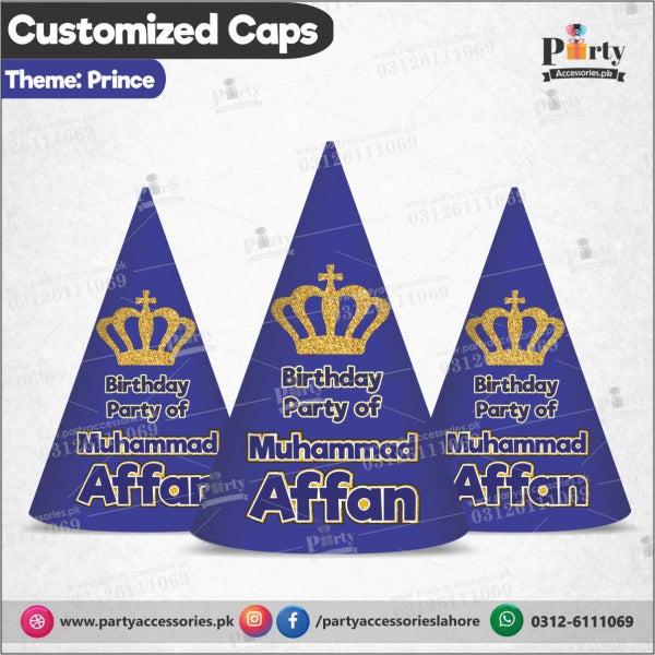 Customized Cone shape caps for Prince theme birthday party ...