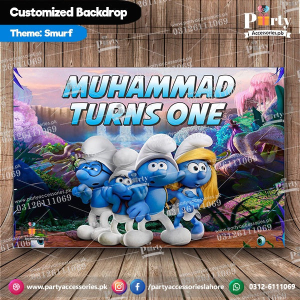 Customized Smurfs Theme Birthday Party Backdrop – PartyAccessories.com.pk