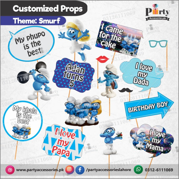 Customized props set for The Smurfs theme birthday party ...