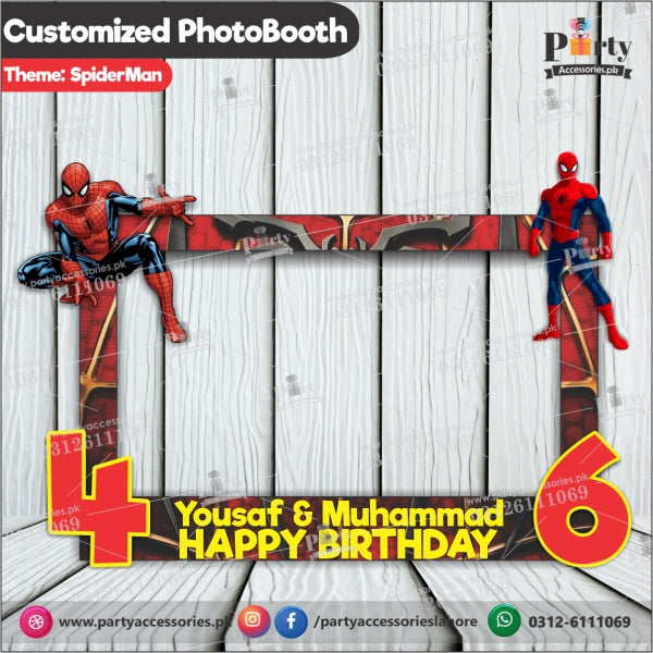 Spider Man theme party | Customized Photo Booth / selfie frame ...