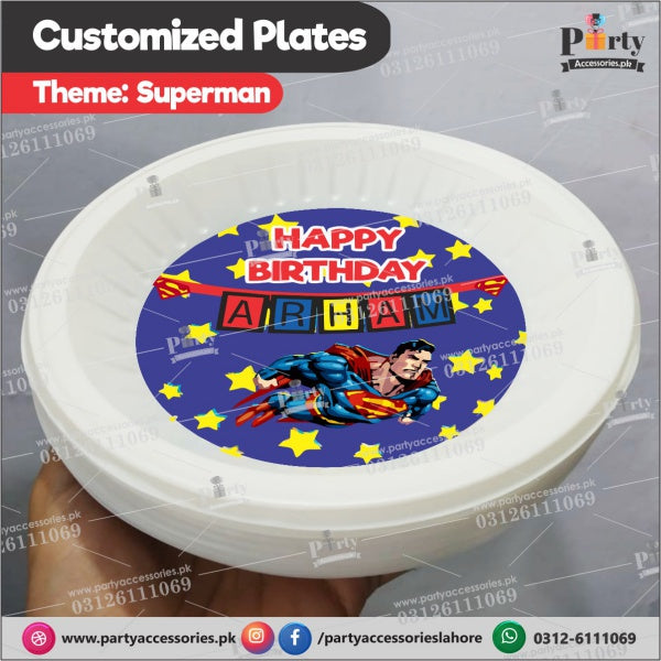 Superman-Themed Customized Disposable Plates for Birthday Party Decor ...