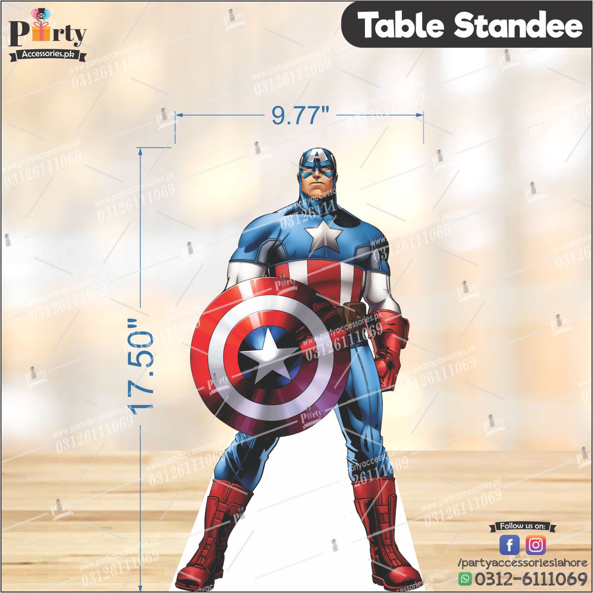 Captain America Table Standee for Birthday Party Decor ...