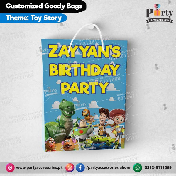 Toy Story theme table decorations | Customized Goody Bags / favor bags ...